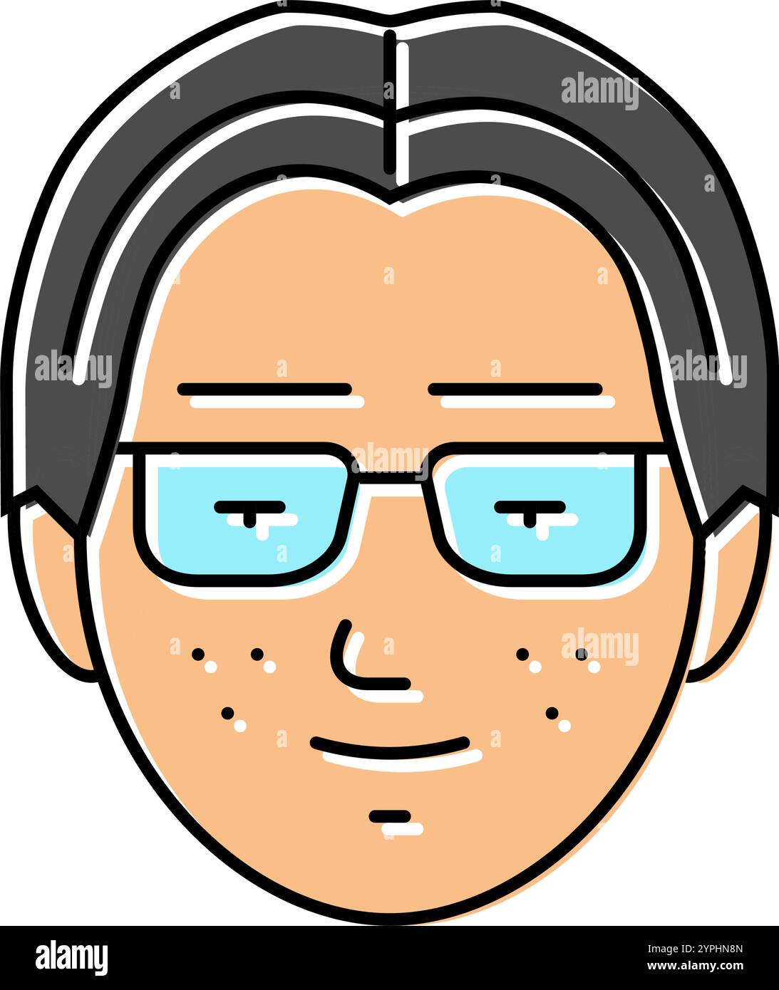 man avatar otaku color icon vector illustration Stock Vector Image ...