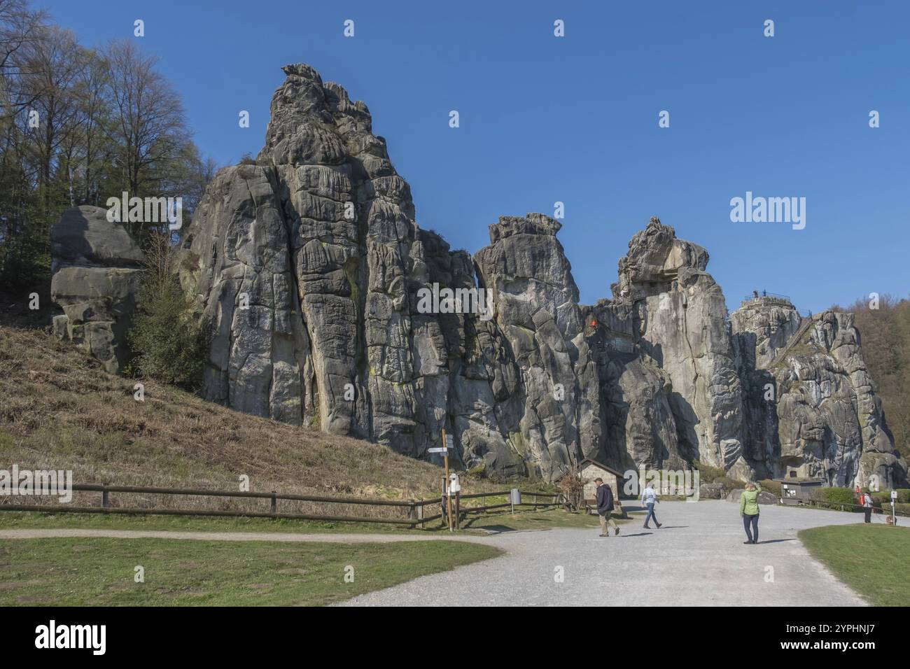 Externsteine, sandstone formation, Teutoburg Forest, Horn-Bad Meinberg ...