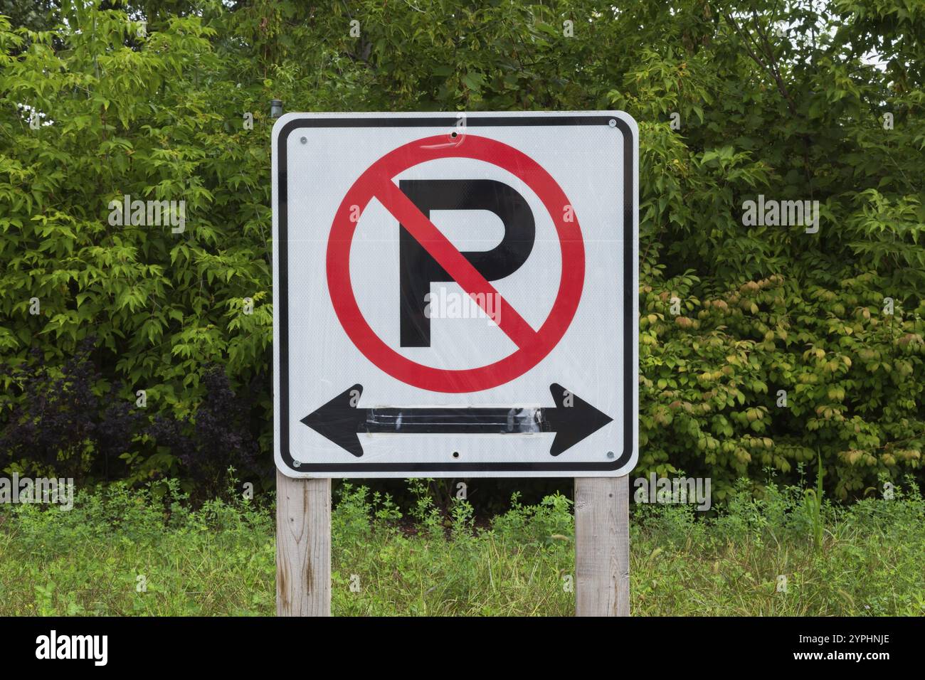 Large white, black and red No Parking with Left and Right direction ...