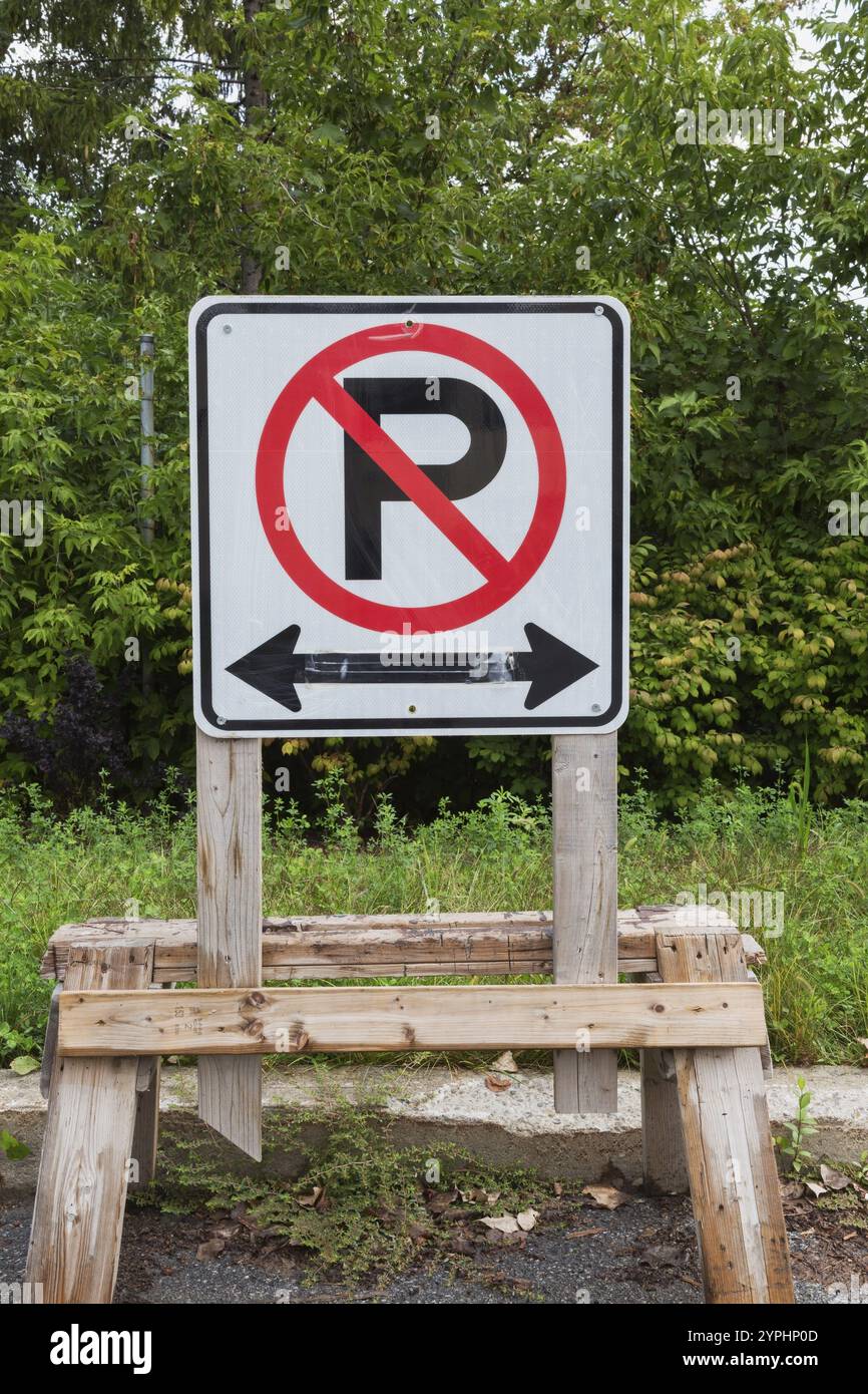 Large white, black and red No Parking with Left and Right direction ...