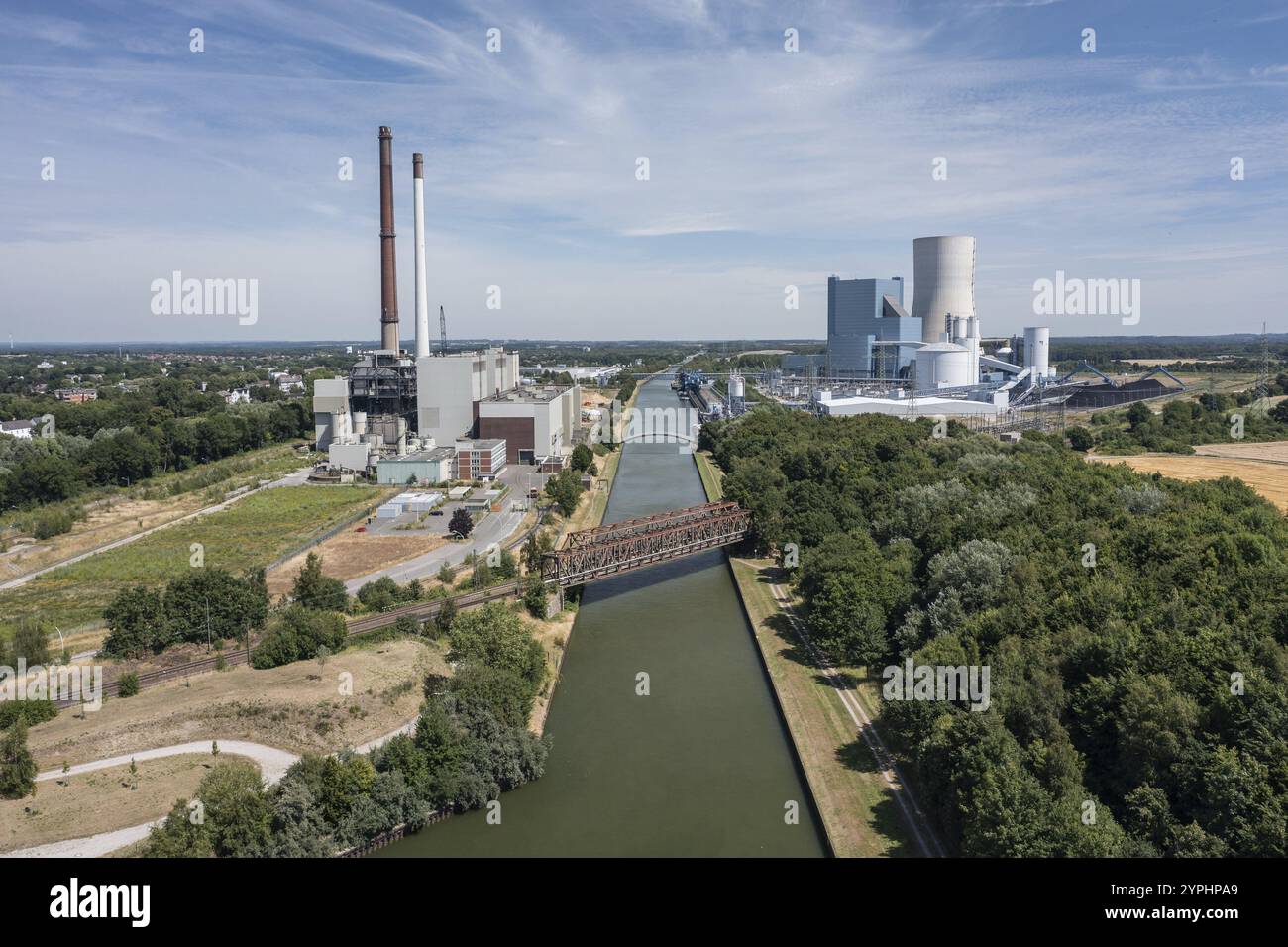 Aerial view of the hard coal-fired power plant (Block 4), which is ...