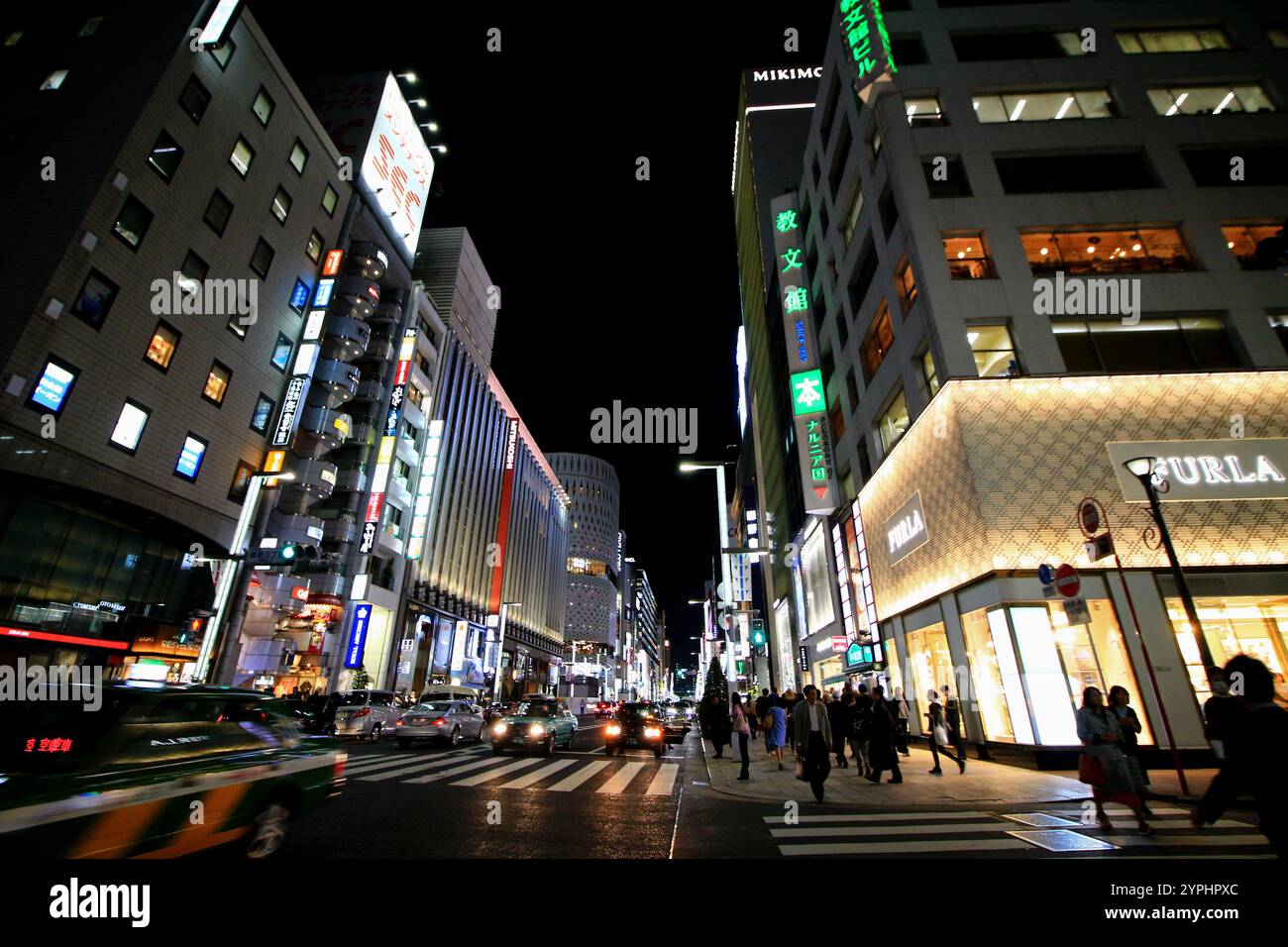 Tokyo night scene Ginza area Stock Photo - Alamy