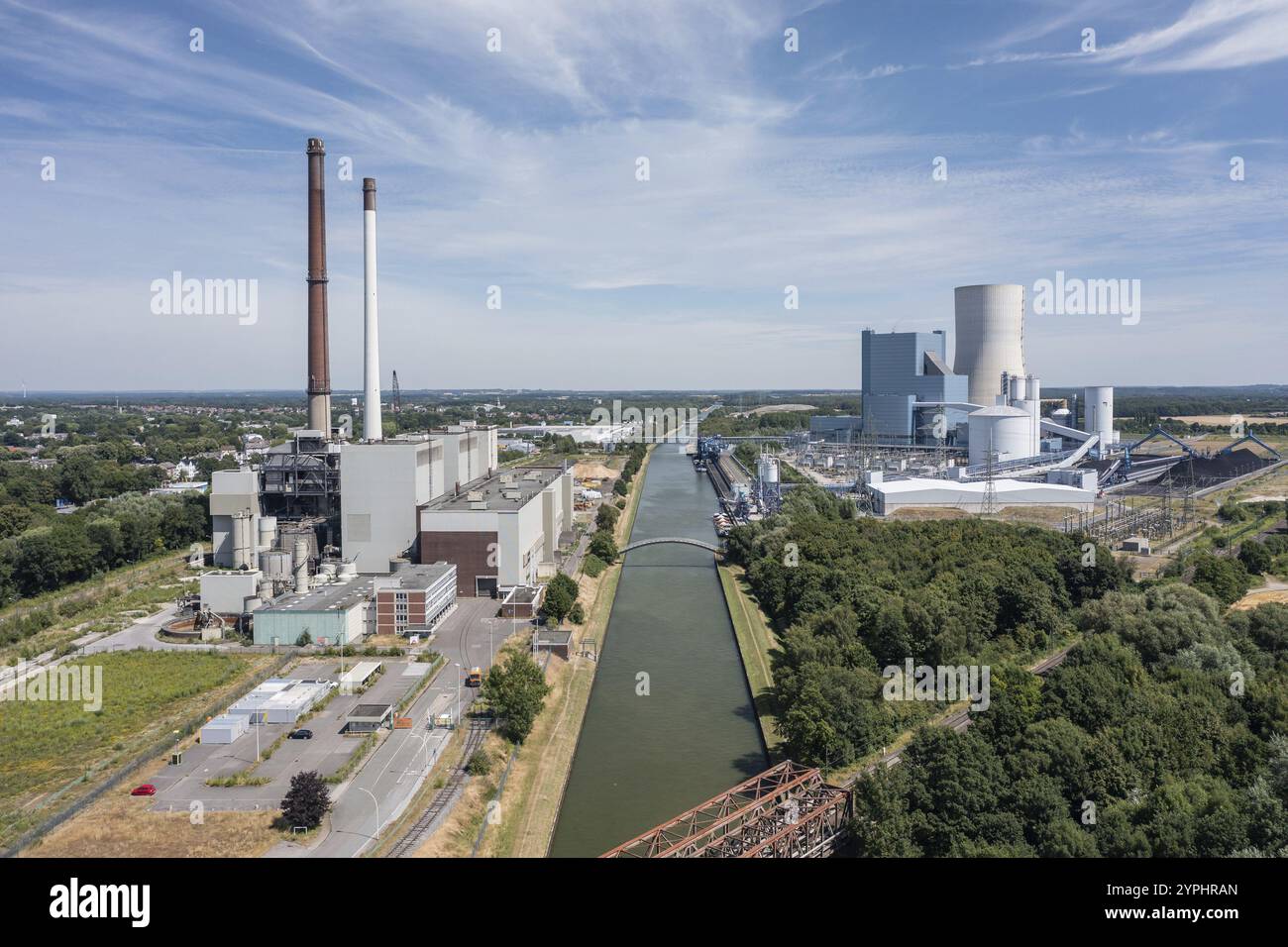 Aerial view of the hard coal-fired power plant (Block 4), which is ...
