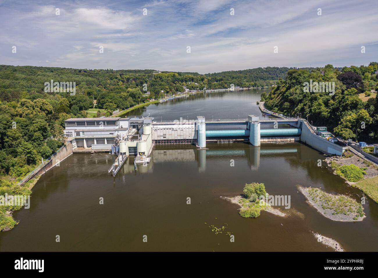 The Baldeney hydropower plant and dam is a run-of-river power plant in ...