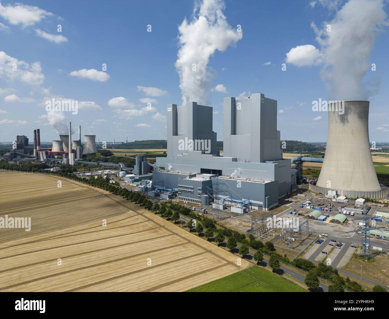 Aerial view of the lignite-fired power station ?Neurath? in North Rhine ...