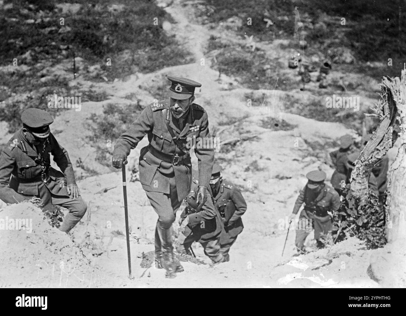 King George V mounting Butte De Warlancourt, King George V climbing the ...