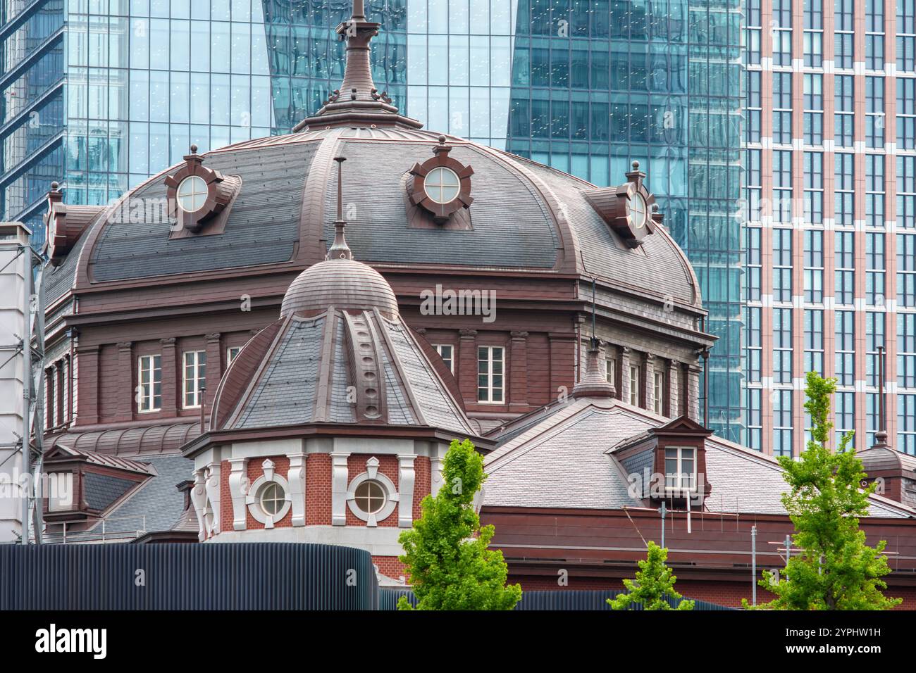 Dome of Tokyo Station building, main railway terminal in Tokyo, capital ...
