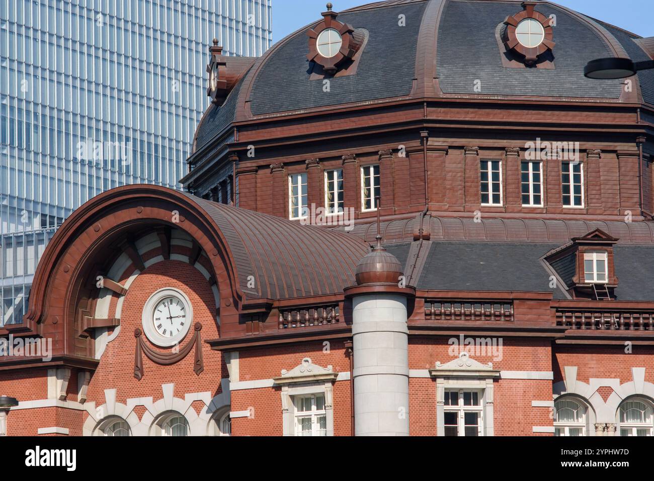 Dome of Tokyo Station building, main railway terminal in Tokyo, capital ...