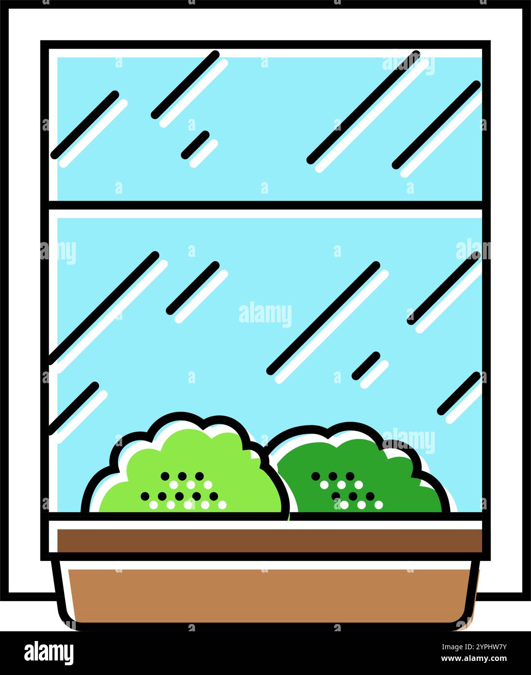 window boxes urban gardening color icon vector illustration Stock ...