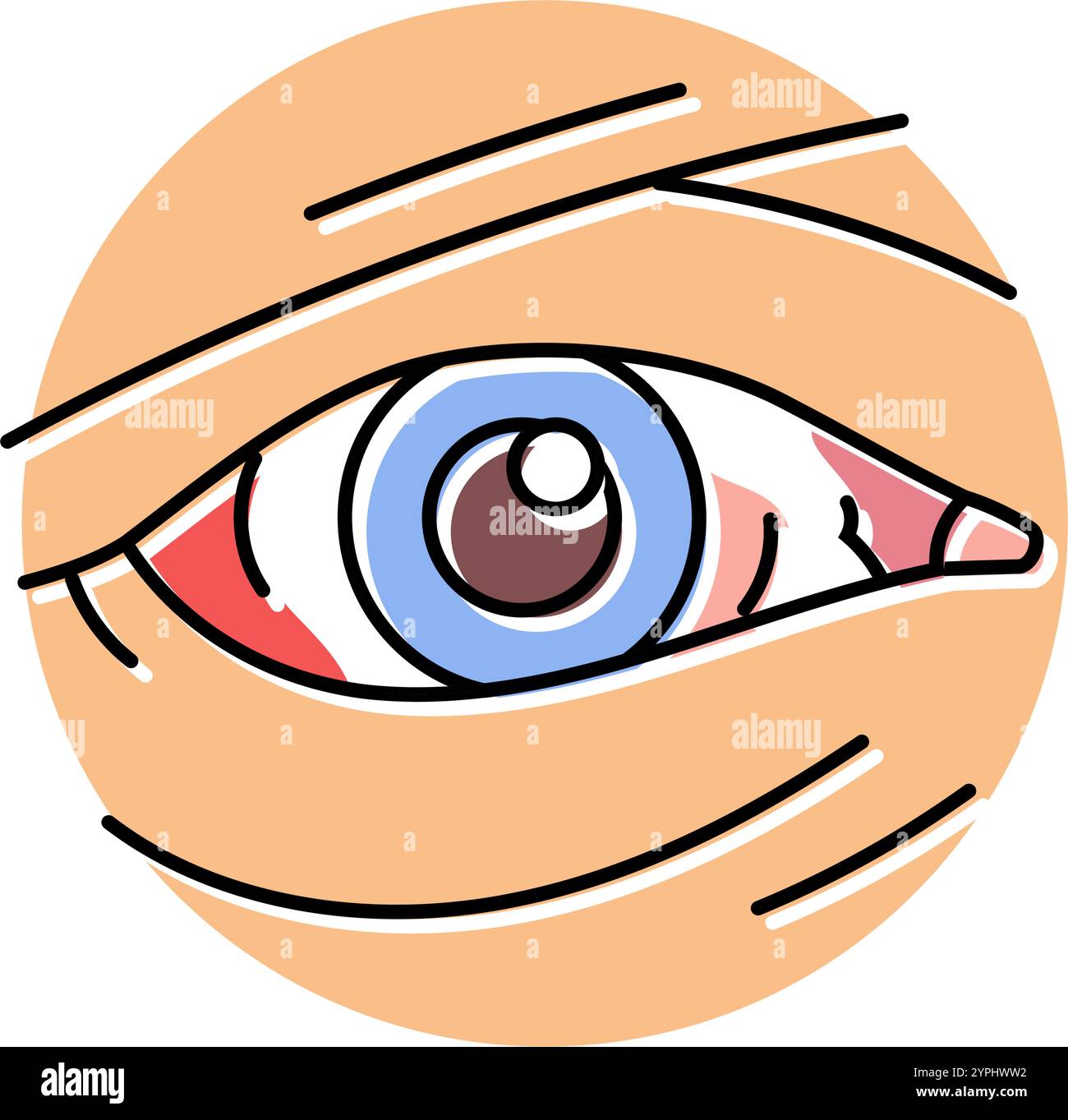 eye injuries household injury accident color icon vector illustration ...