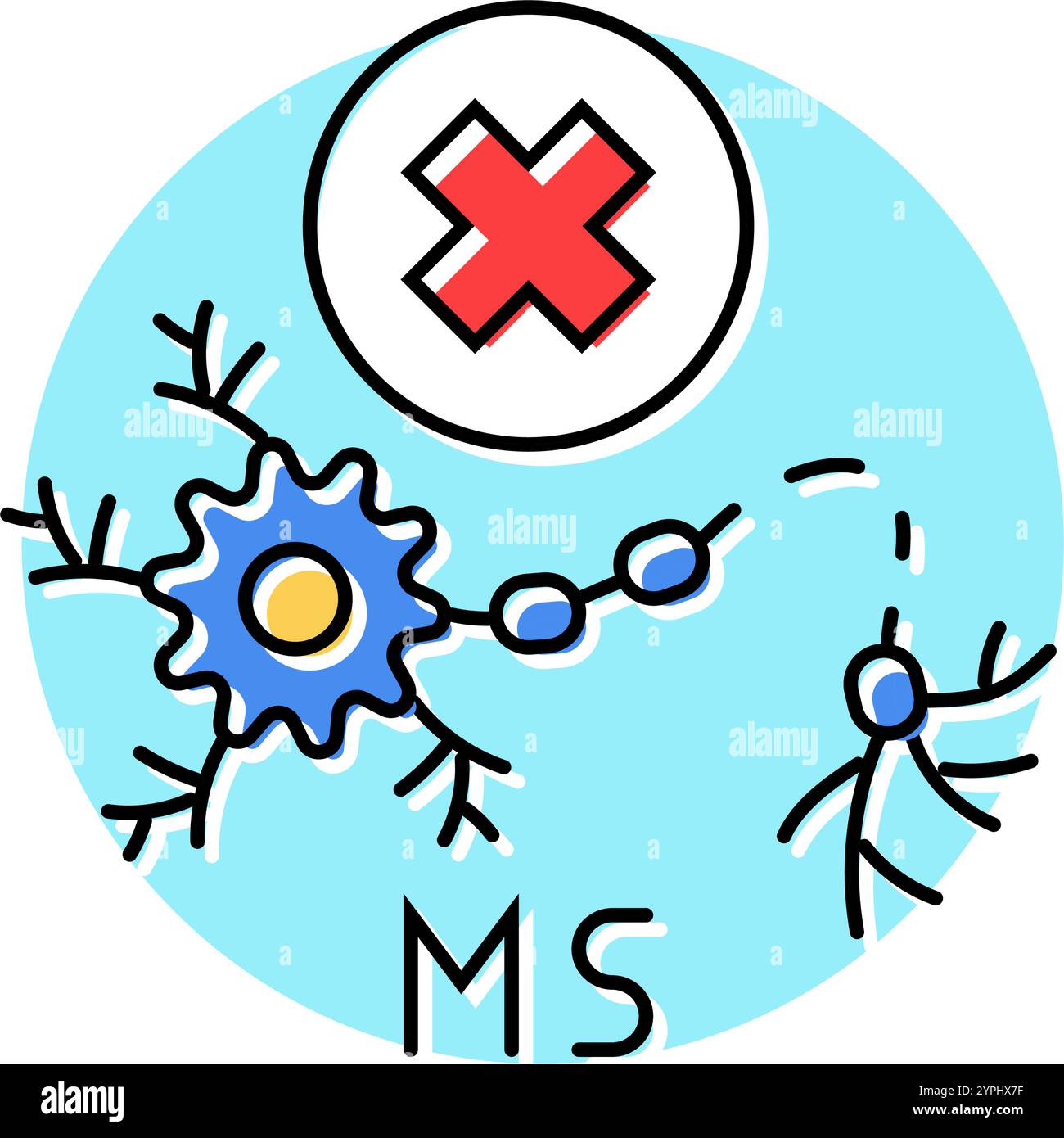 multiple sclerosis disease color icon vector illustration Stock Vector ...