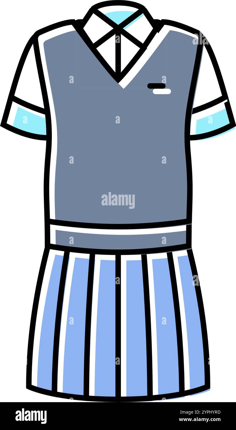 uniform japan school girl color icon vector illustration Stock Vector ...