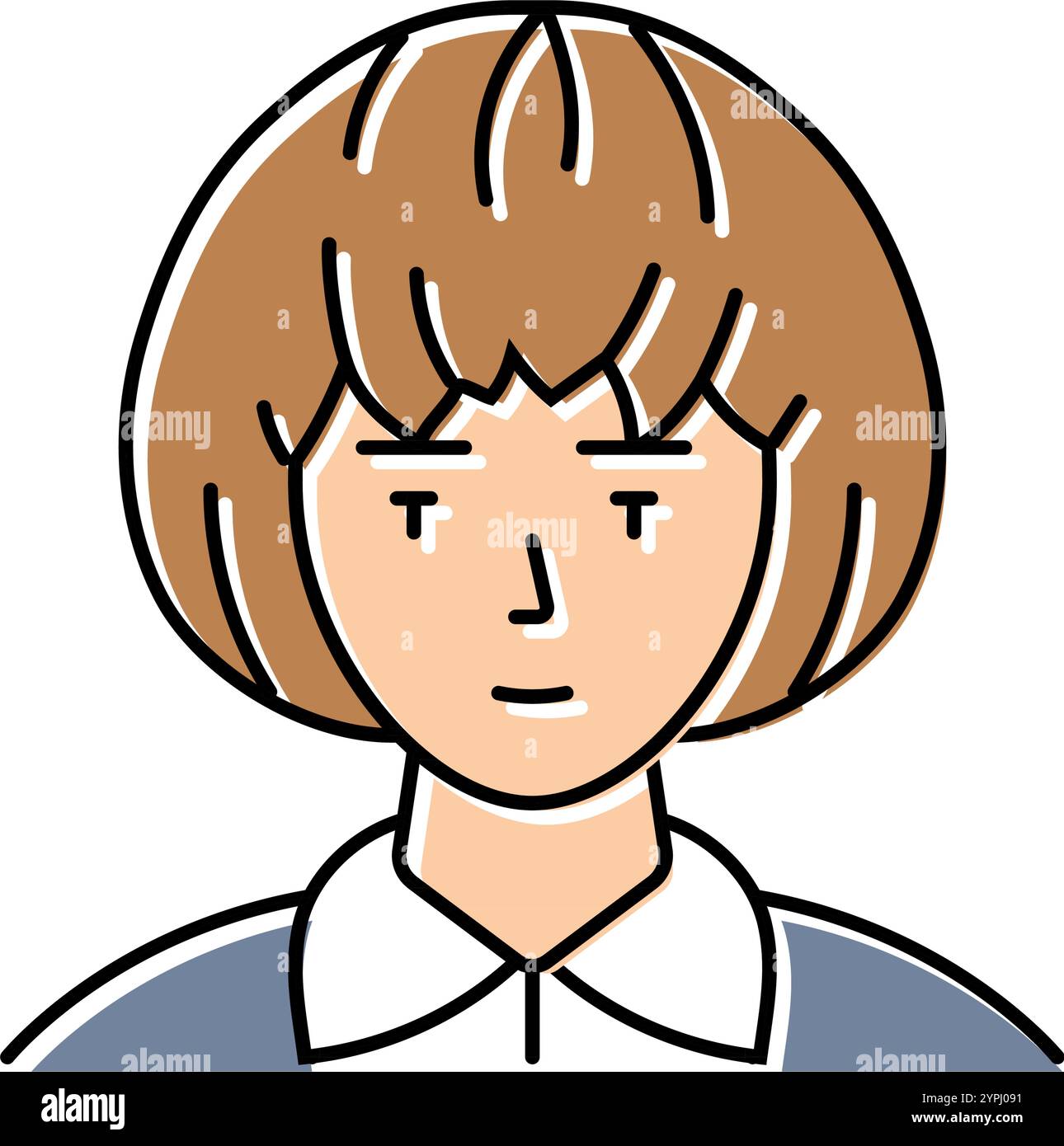 avatar school girl japanese color icon vector illustration Stock Vector ...