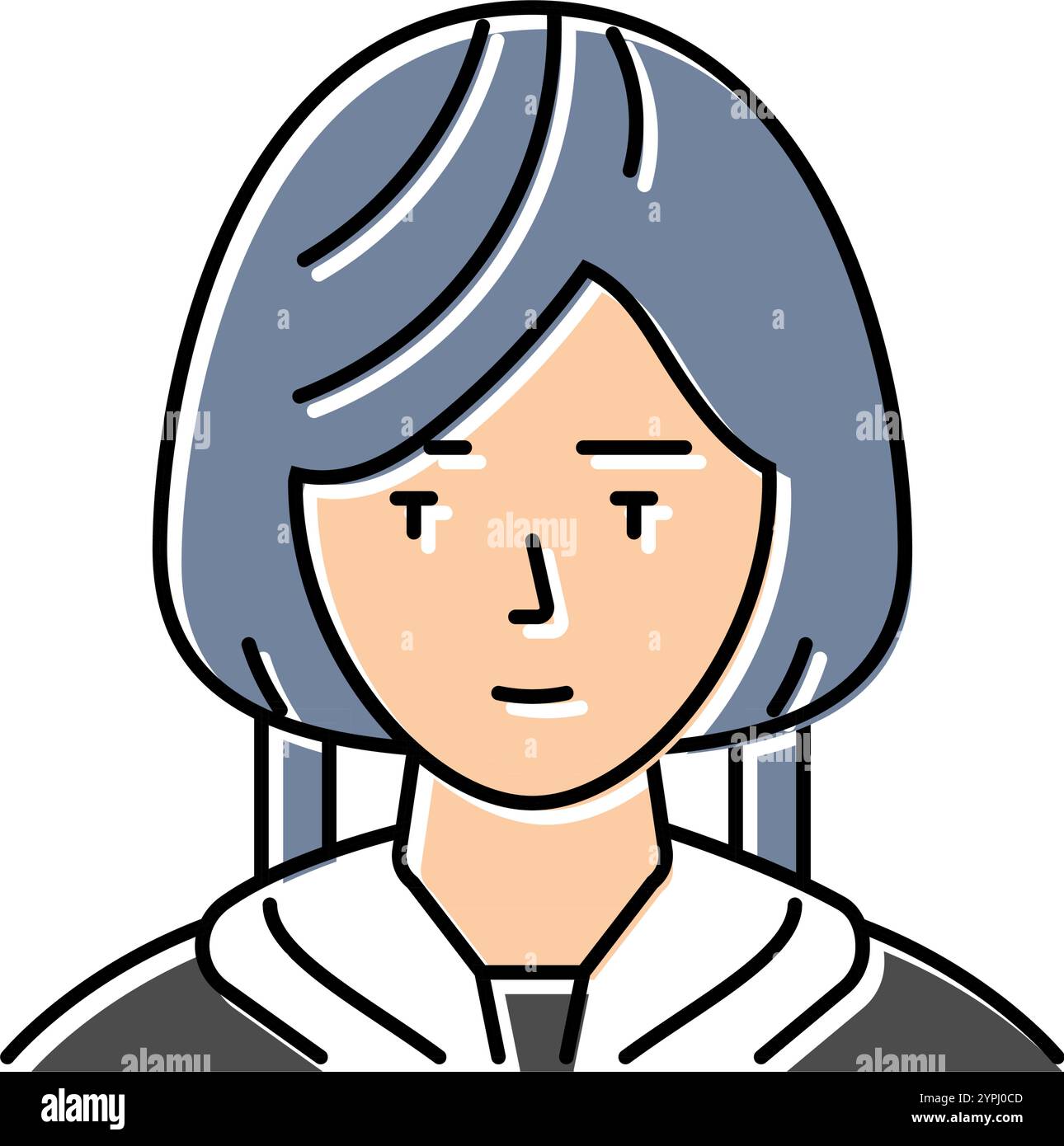 avatar japan school girl color icon vector illustration Stock Vector ...