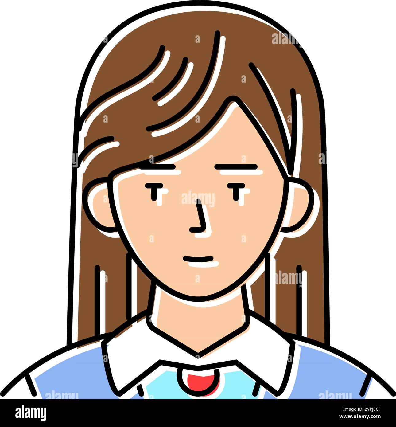 avatar school japanese girl color icon vector illustration Stock Vector ...