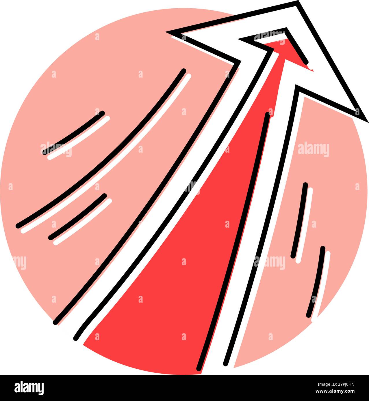 arrow pointing upward progress color icon vector illustration Stock ...