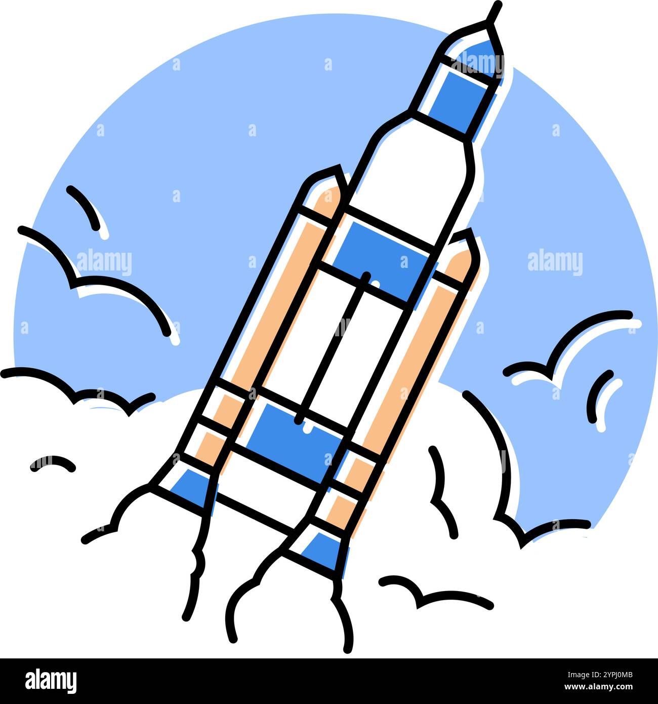 rocket ship progress color icon vector illustration Stock Vector Image ...