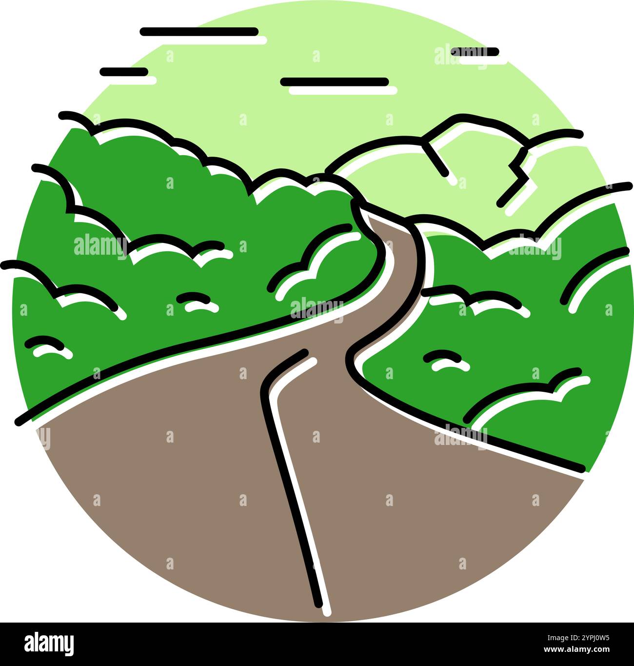road leading forward progress color icon vector illustration Stock ...