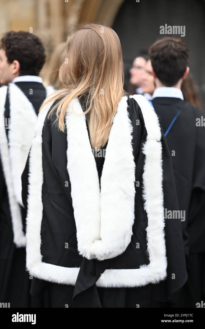 Cambridge, England, 30 November 2024, UK. Female Student with white ...