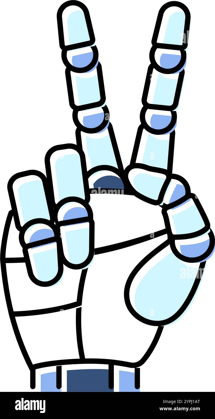 peace robot hand gesture color icon vector illustration Stock Vector ...