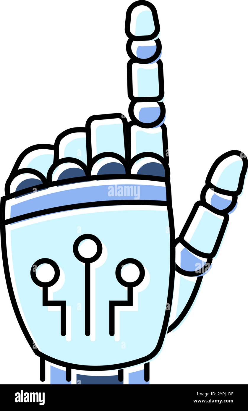 press click robot hand gesture color icon vector illustration Stock ...