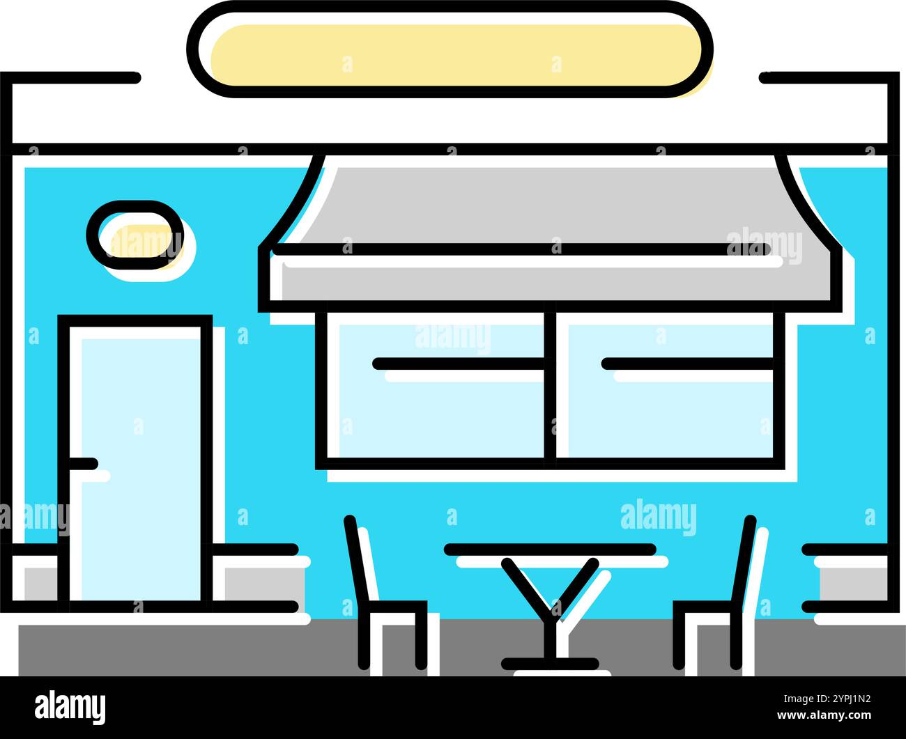 sidewalk street food cafe color icon vector illustration Stock Vector ...