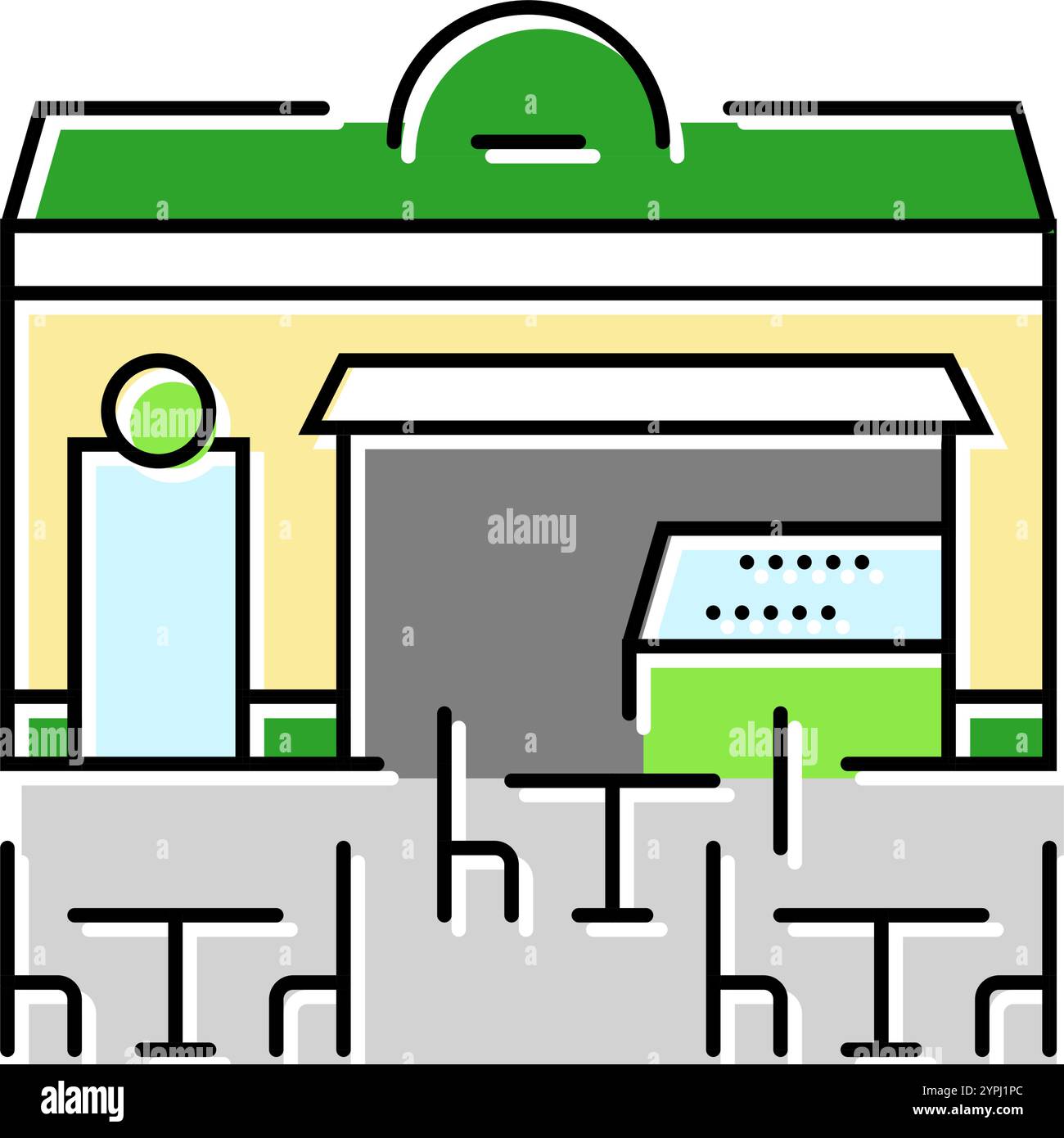 outdoor seating street food cafe color icon vector illustration Stock ...