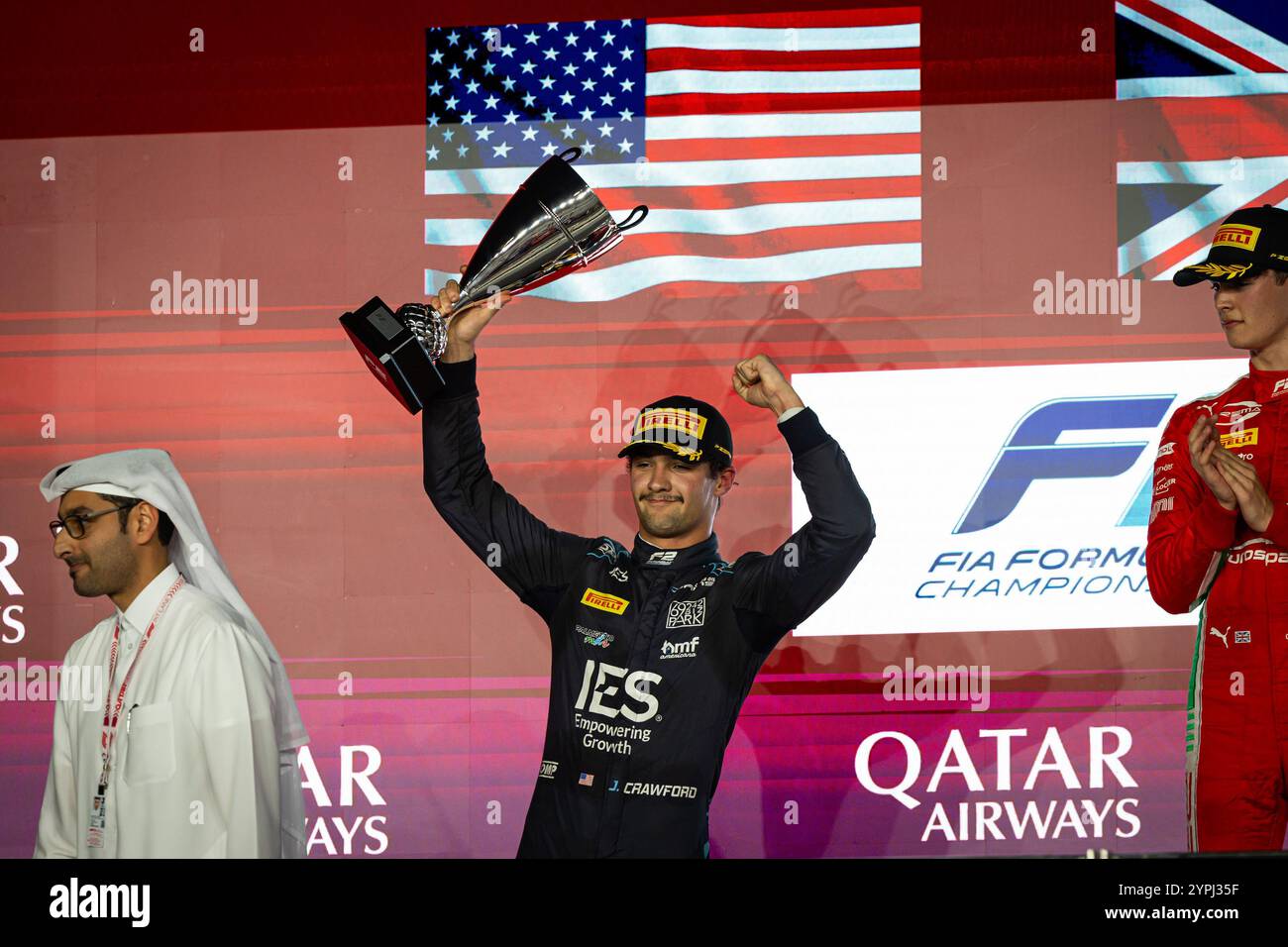 CRAWFORD Jak (usa), DAMS Lucas Oil, Dallara F2 2024, portrait, podium ...