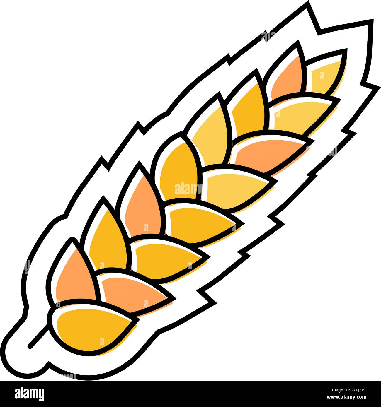 wheat allergen free product food color icon vector illustration Stock ...