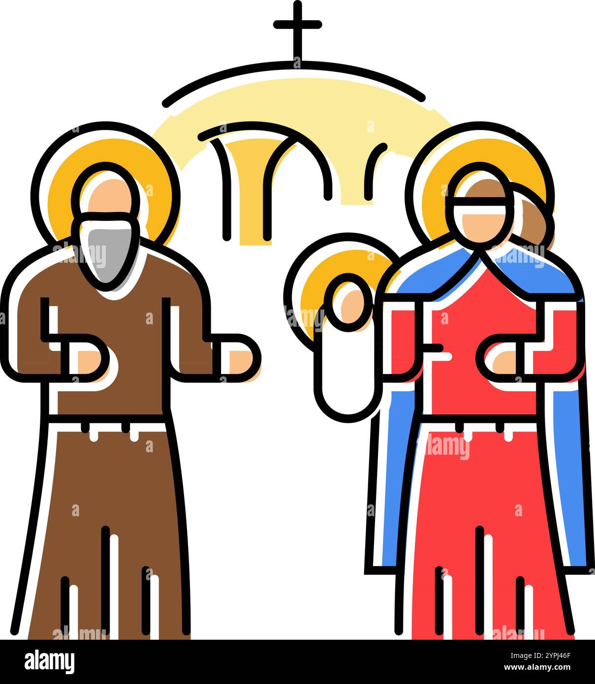presentation of jesus at the temple color icon vector illustration ...