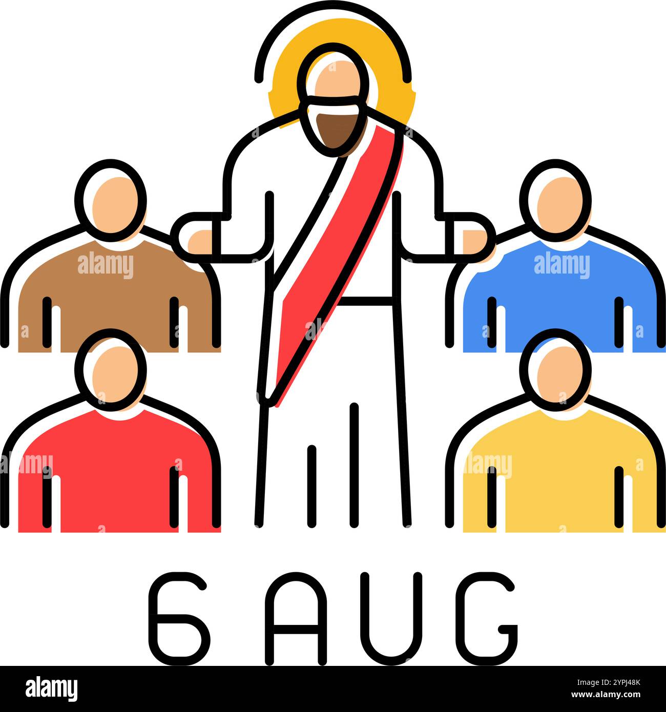 transfiguration of jesus feast catholic holiday color icon vector ...