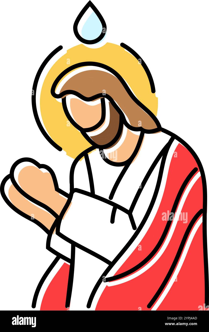 baptism of the lord feast catholic holiday color icon vector ...