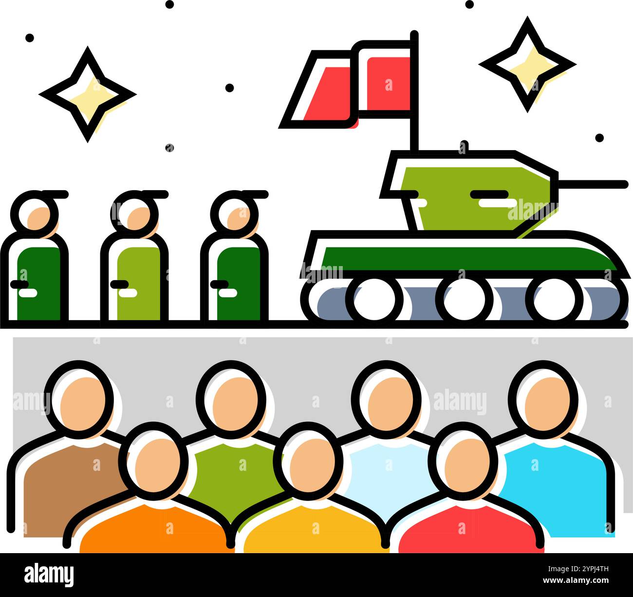 army day chinese holiday color icon vector illustration Stock Vector ...