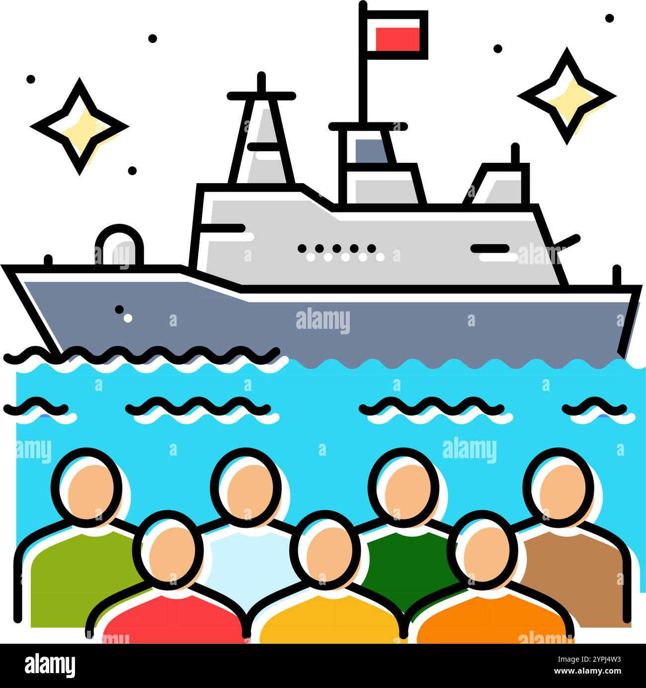 navy day chinese holiday color icon vector illustration Stock Vector ...
