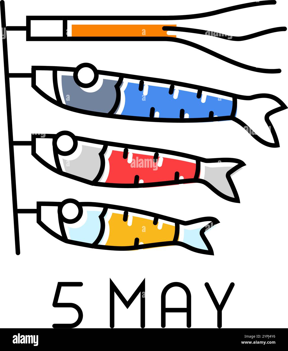 childrens day japanese holiday color icon vector illustration Stock ...