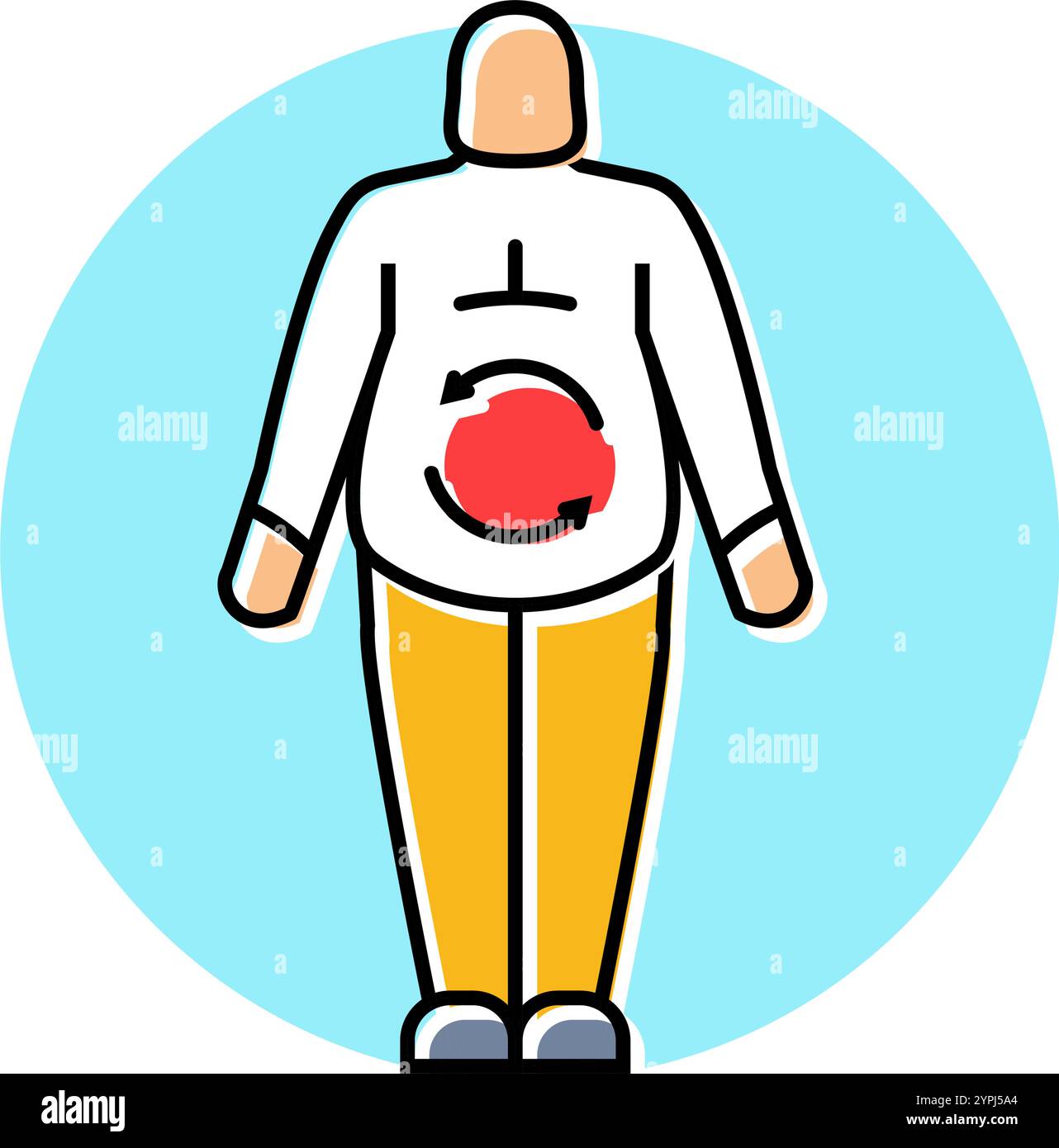 metabolic syndrome obesity overweight color icon vector illustration ...