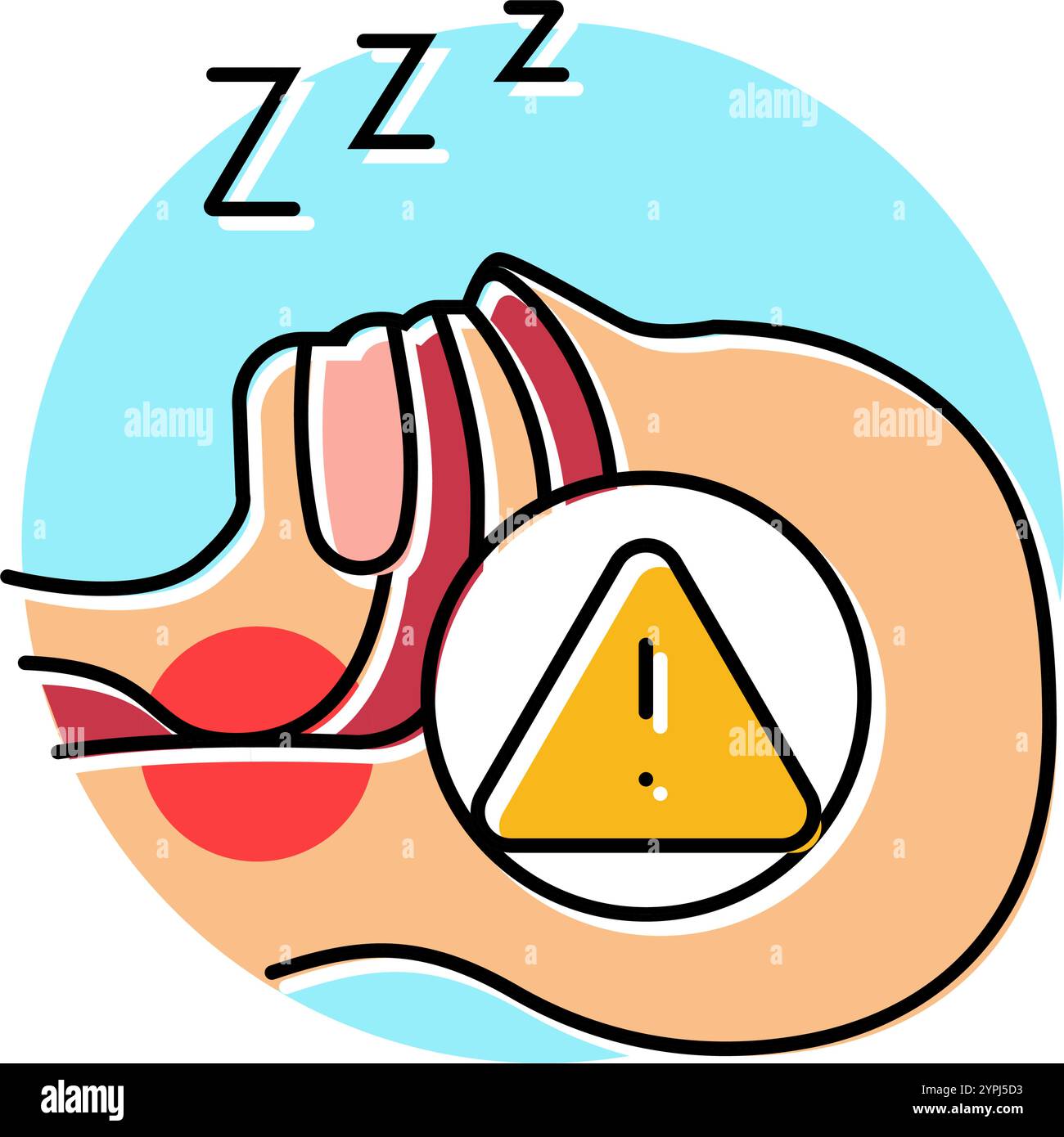 obstructive sleep apnea obesity overweight color icon vector ...