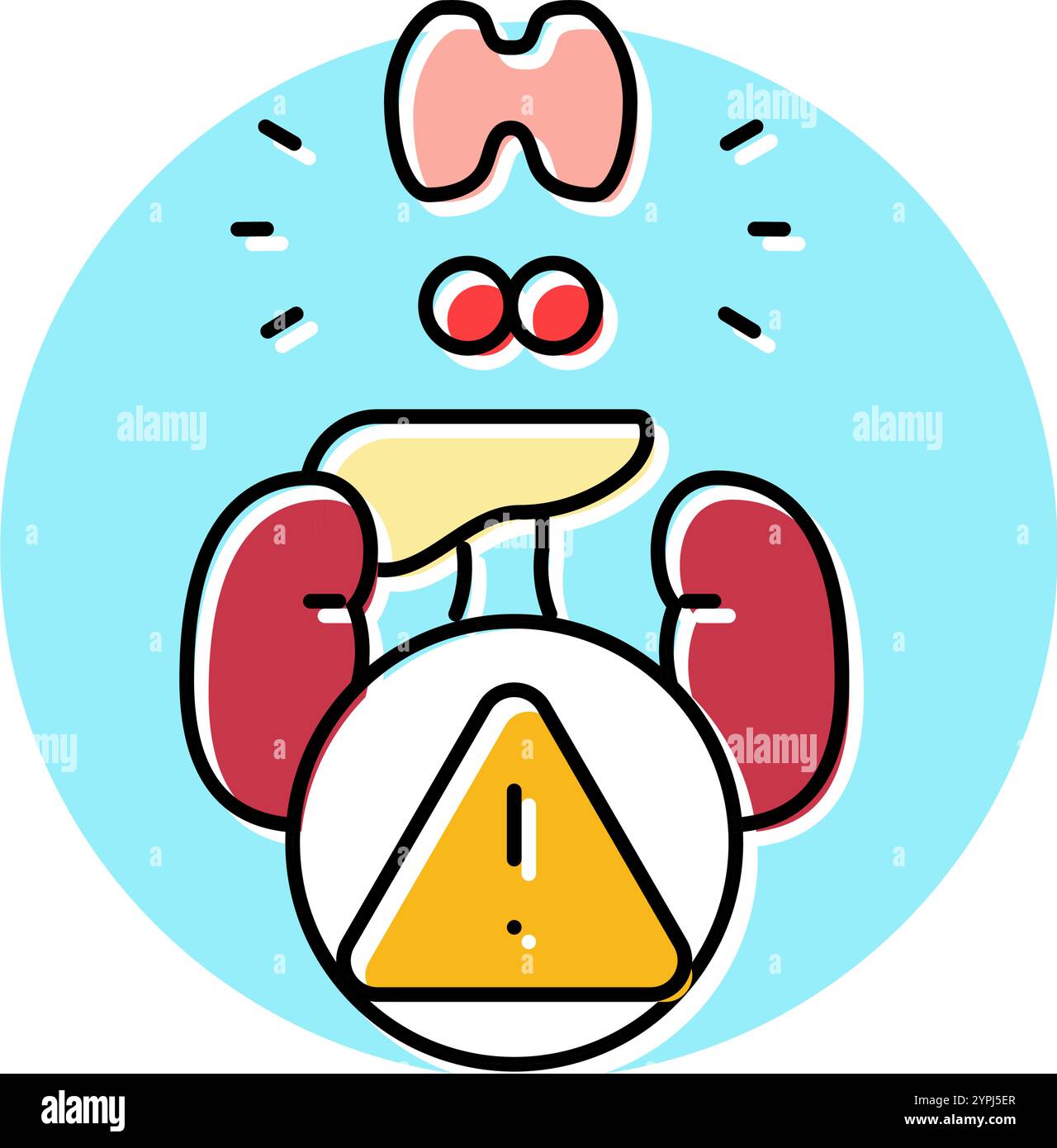 endocrine disorder obesity overweight color icon vector illustration ...