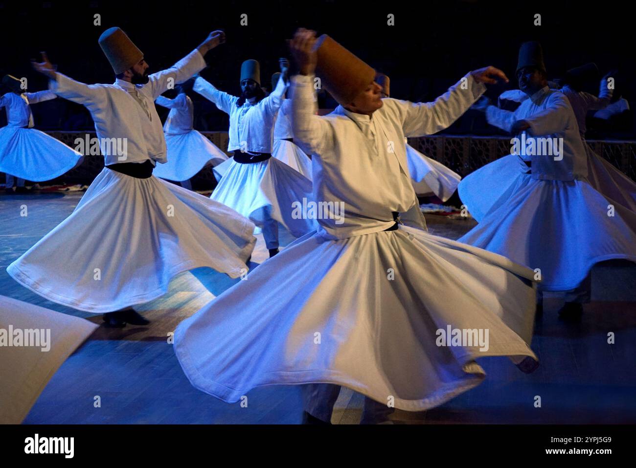 Sema whirling dervish ceremony at the Mevlana Cultural Centre in Konya ...