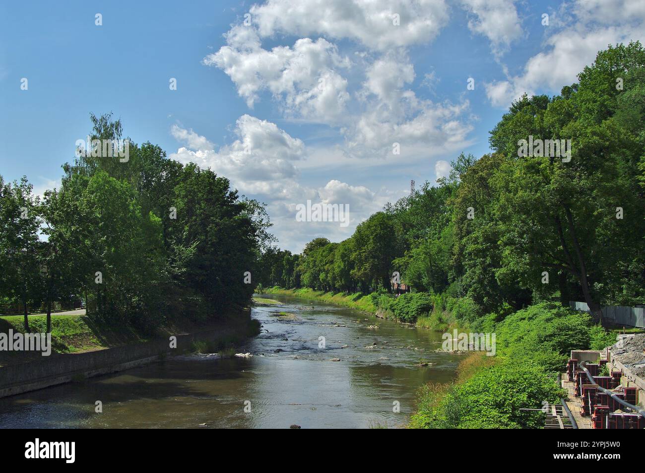 The river flowing between two cities Stock Photo - Alamy