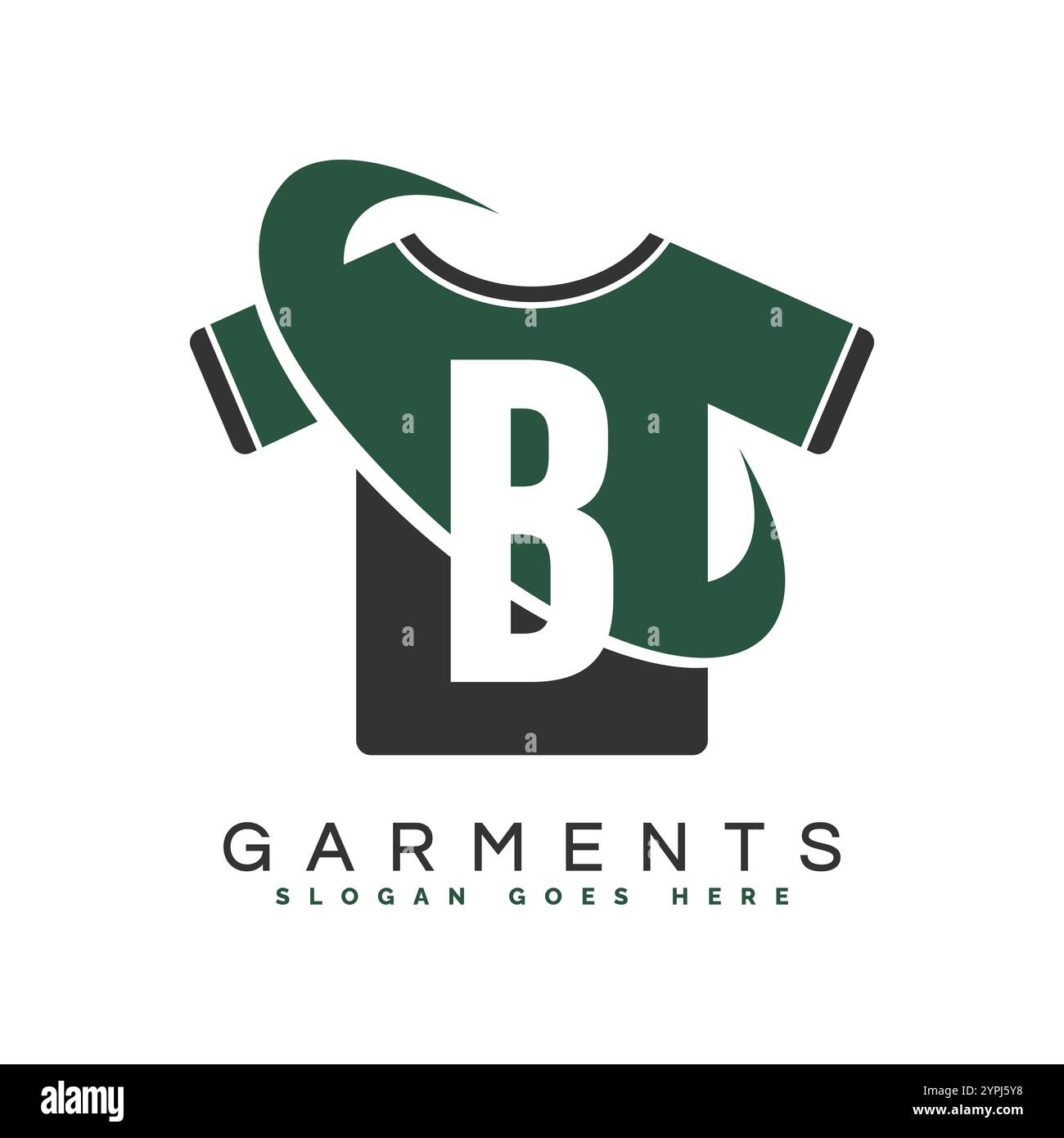 Letter B T-Shirt Logo with round Concept. Alphabet B garments moon face ...