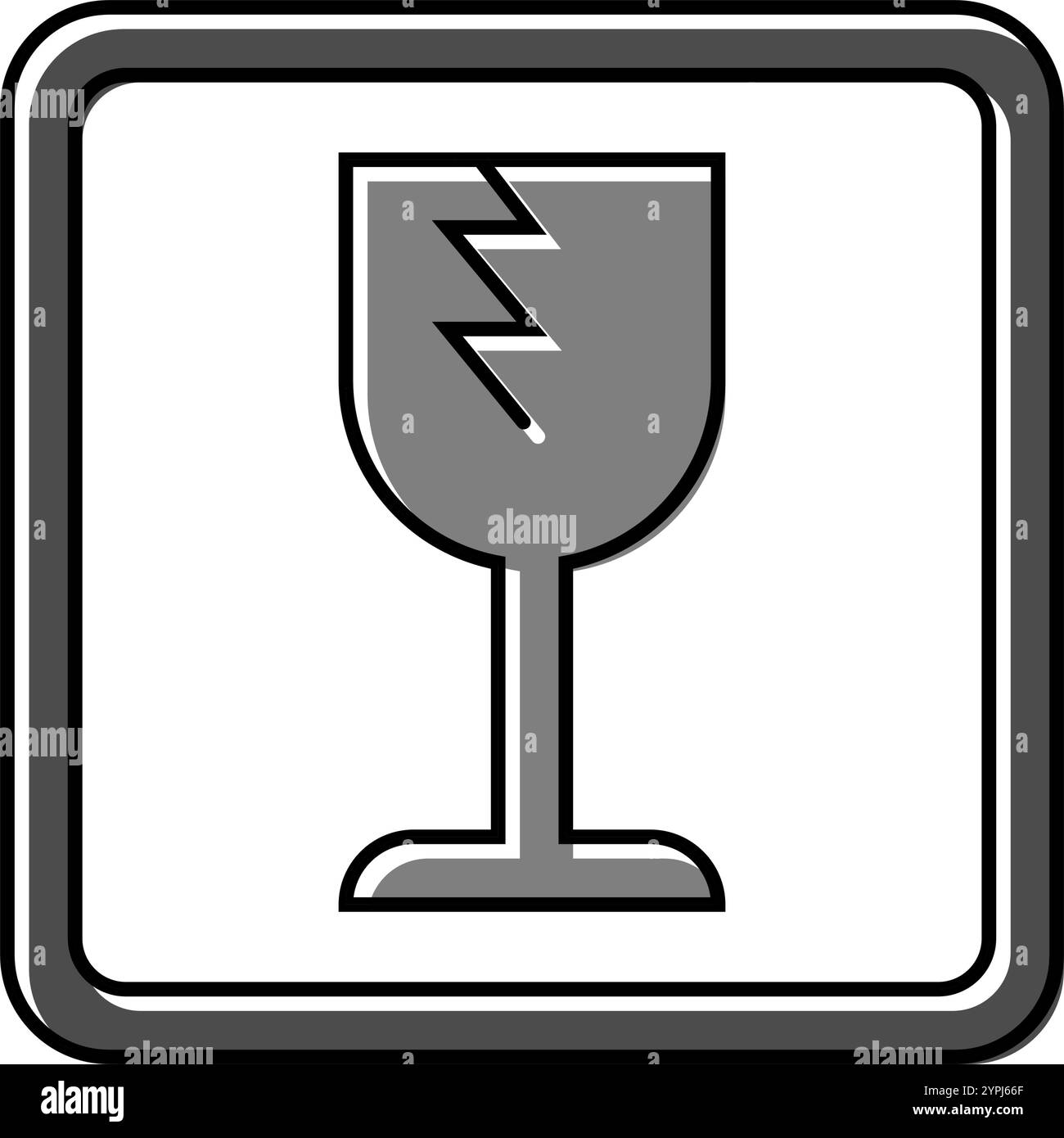 fragile product label warning color icon vector illustration Stock ...