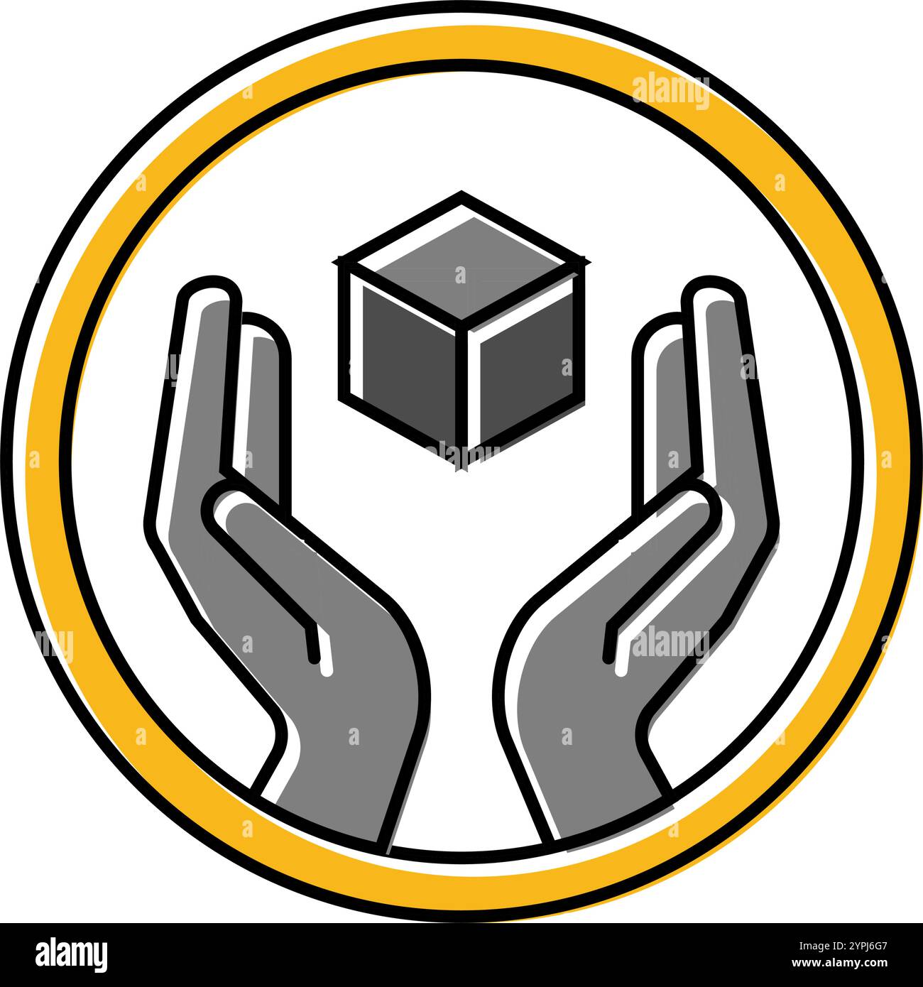 handle with care product label warning color icon vector illustration ...