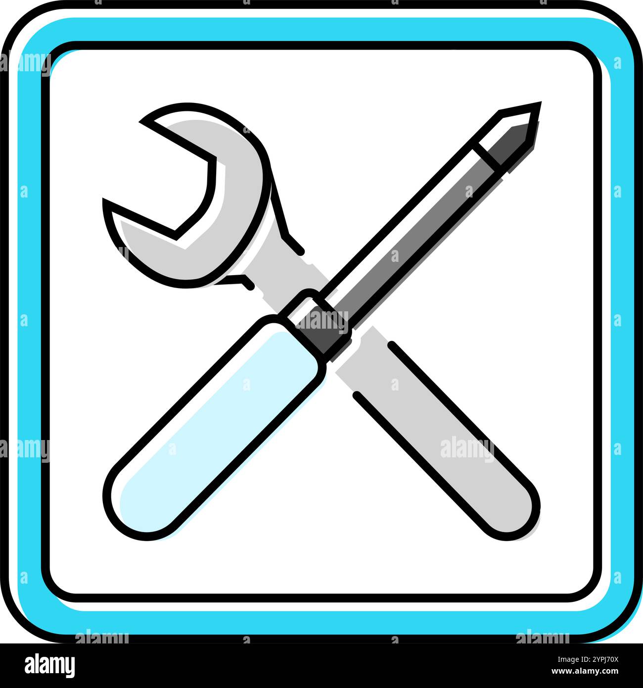 quick assembly product label caution color icon vector illustration ...
