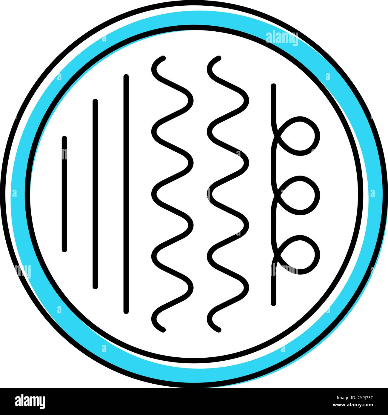 for all hair types product label caution color icon vector illustration ...