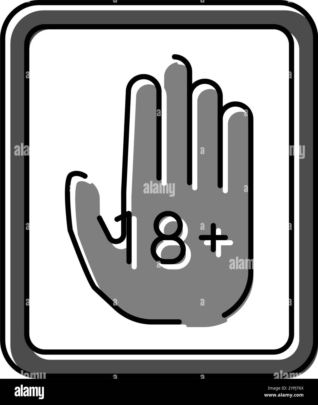 age prevent product label caution color icon vector illustration Stock ...