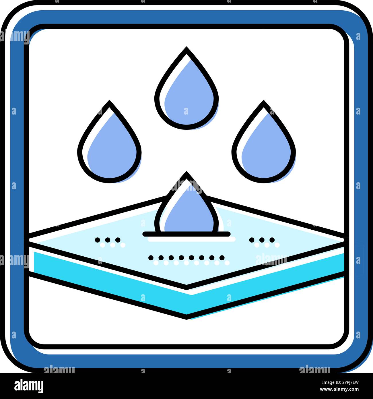 fast absorbing product label caution color icon vector illustration ...