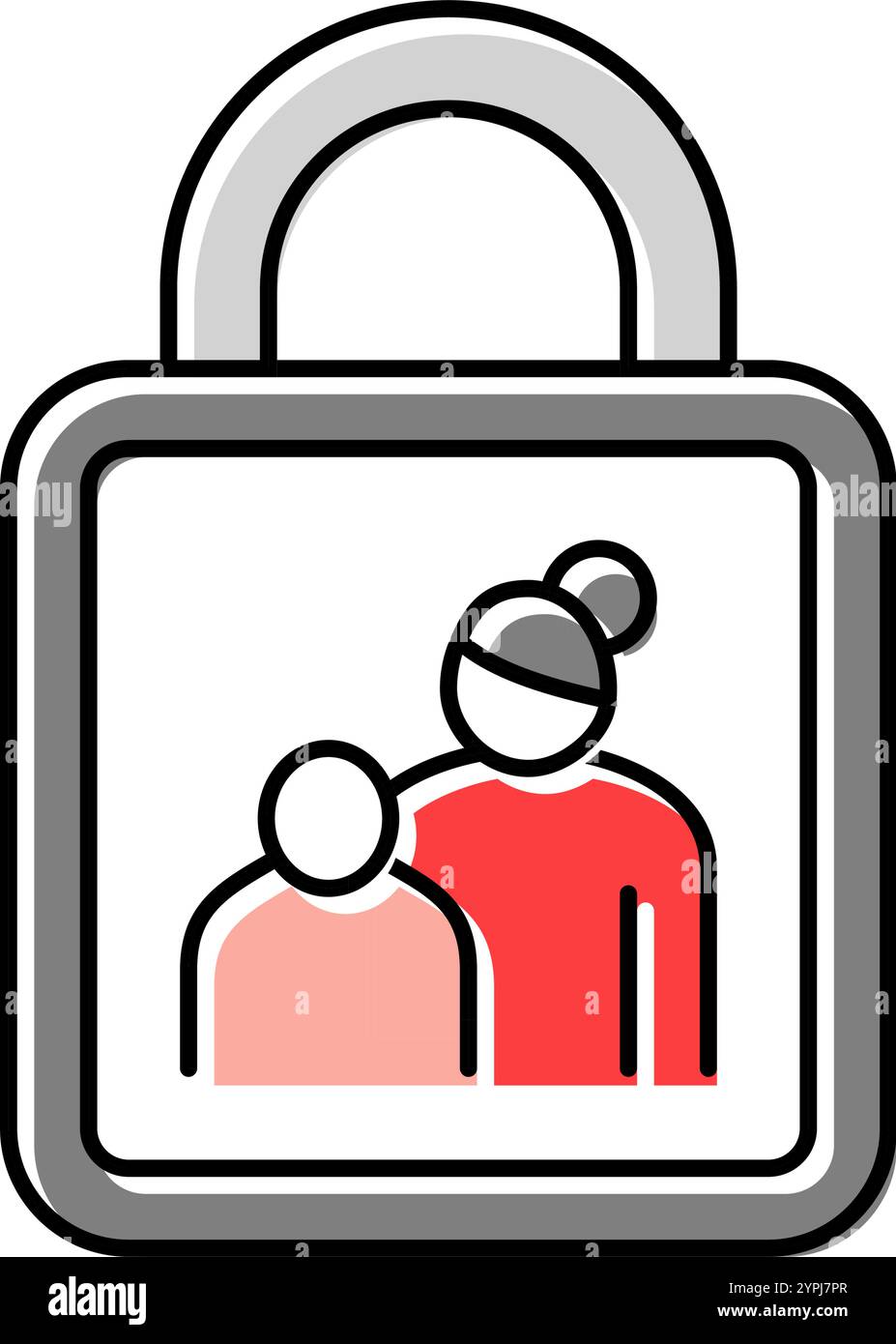 child proof product label caution color icon vector illustration Stock ...