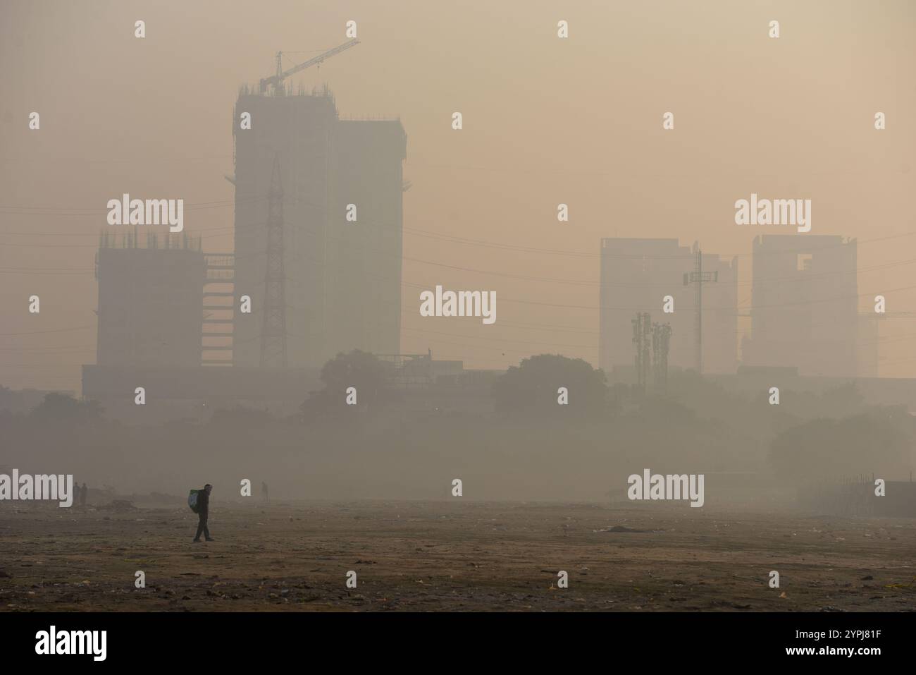GURUGRAM, INDIA - NOVEMBER 30: A thick layer of smog engulfed the ...