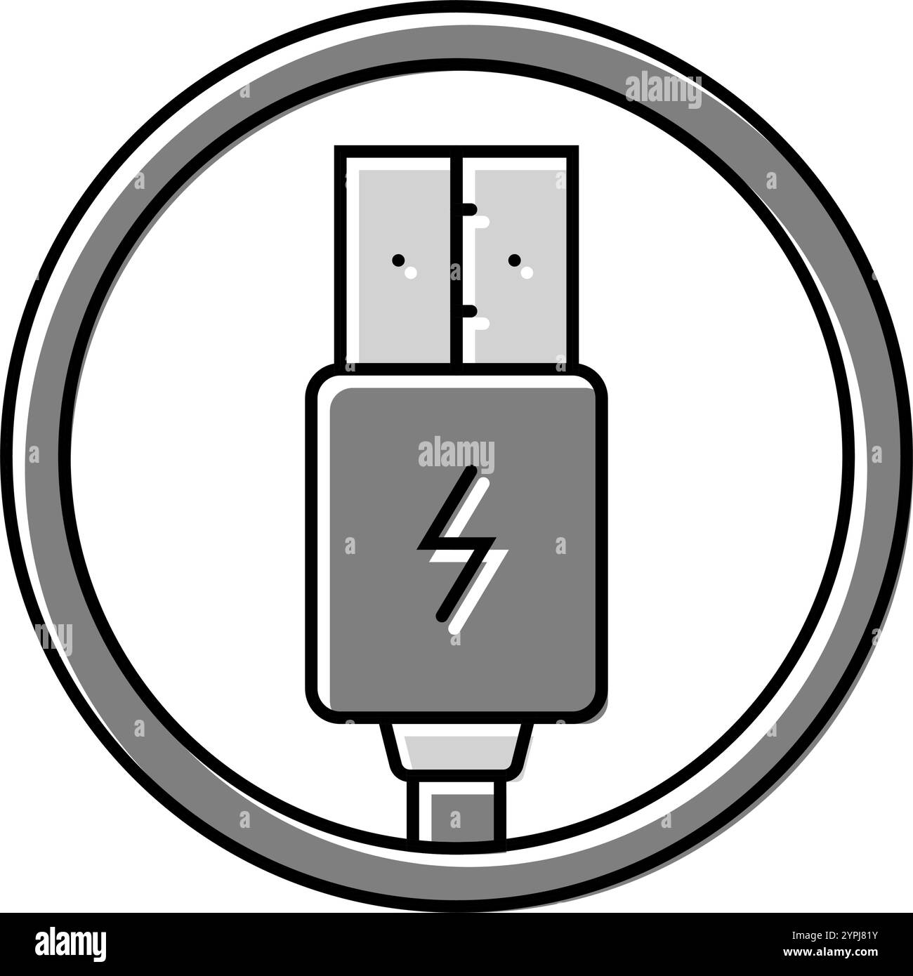 usb charging label product caution color icon vector illustration Stock ...